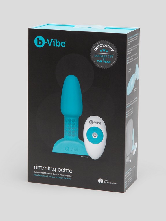 B Vibe Remote Control Rechargeable Vibrating Rimming Butt Plug 3 Inch